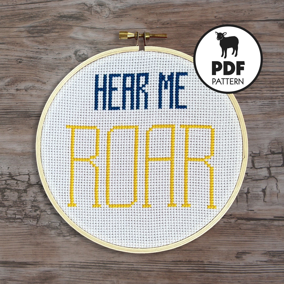 PATTERN- Hear Me Roar - PDF Cross Stitch Pattern Instant Download - Etsy