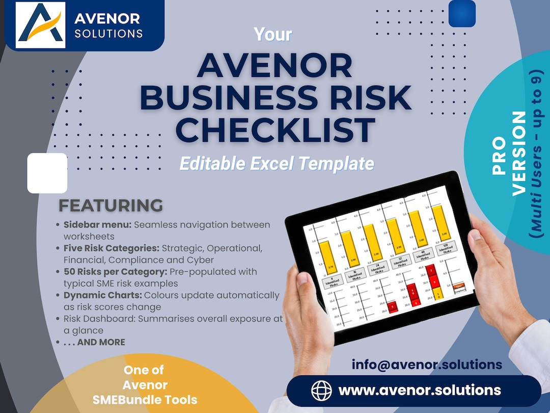 Business Risk Checklist | SME Risk Management Dashboard | Excel Tool ...