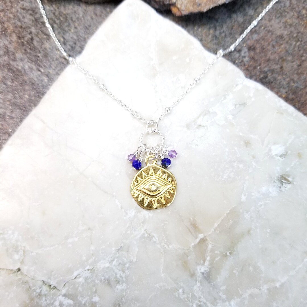 Evil Eye of Ra Necklace Sterling Silver & Vermeil, Jen's Fancy ...