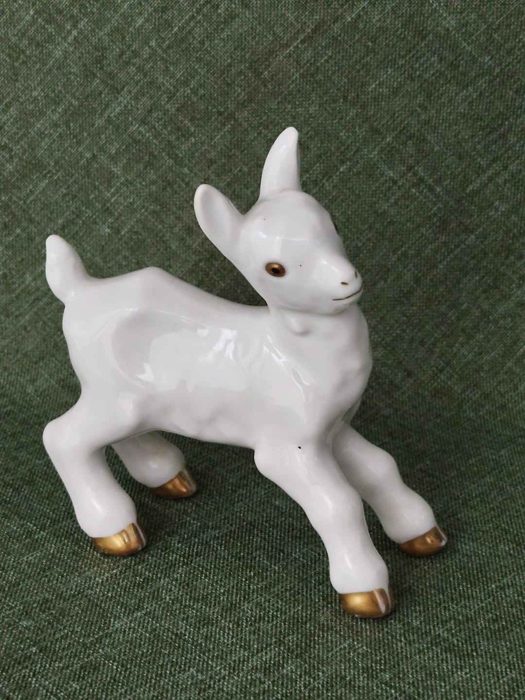 Wallendorf Porcelain Goat Figurine, Vintage Thuringian Kid, White With ...