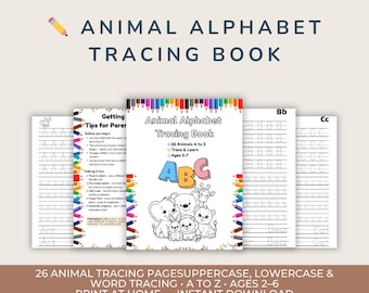 Animal Alphabet Tracing Worksheets | ABC Letter Tracing Practice ...