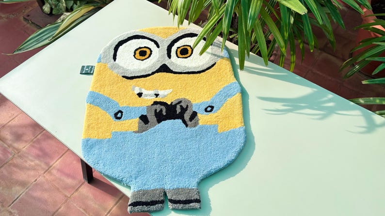 Minion Hand Tufted Rug – Custom Cartoon Rug, Kids Room Decor, Funny ...