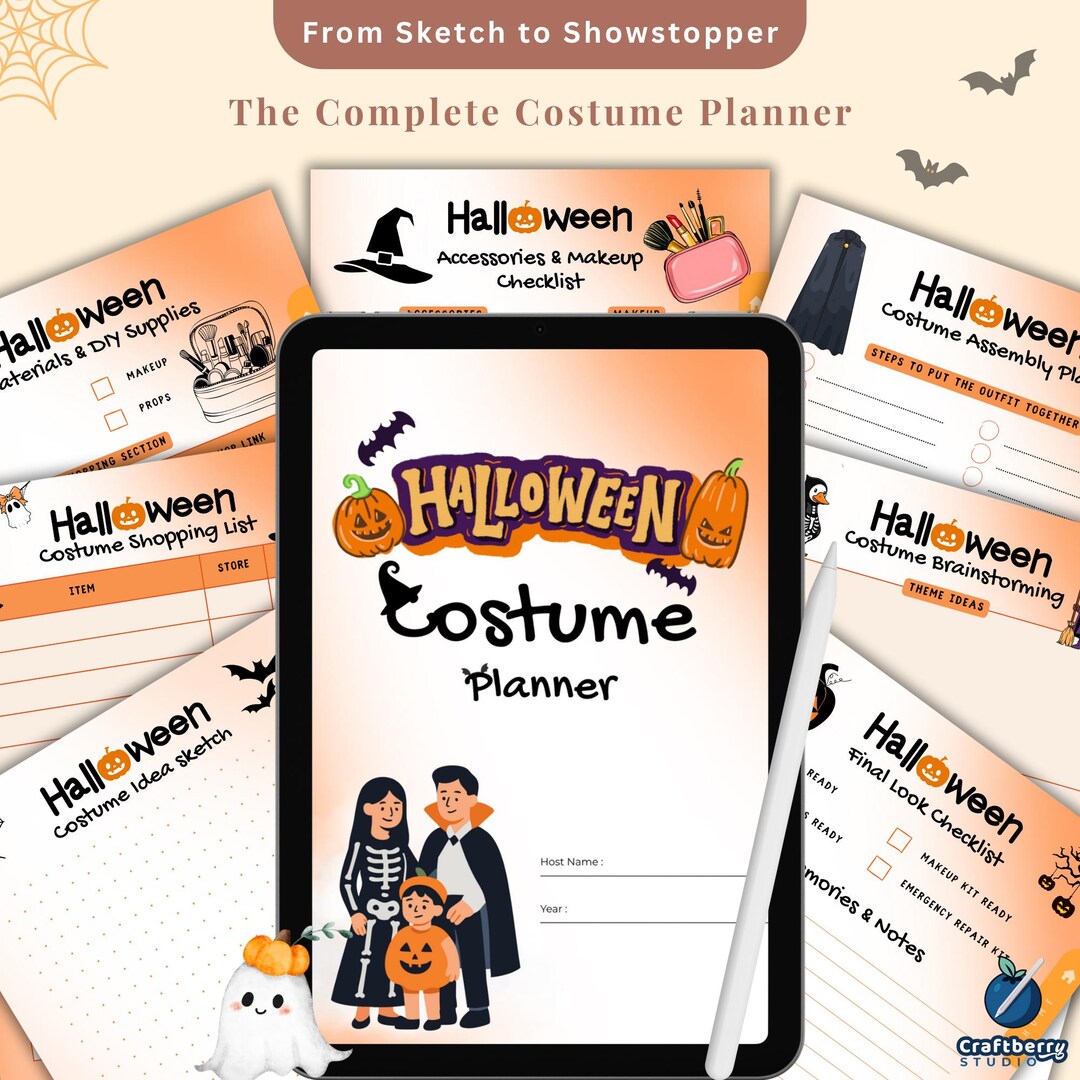 Halloween Costume Planner: Digital and Printable (US Letter + A4) - Etsy