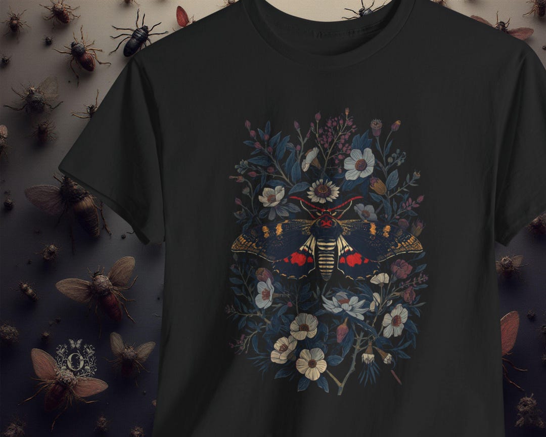 Floral Moth Specimen Tee, Unisex Shirt for Oddities Collector, Insect ...