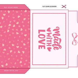 Printable Valentine Envelope Template Cute Love Design DIY Card Holder ...