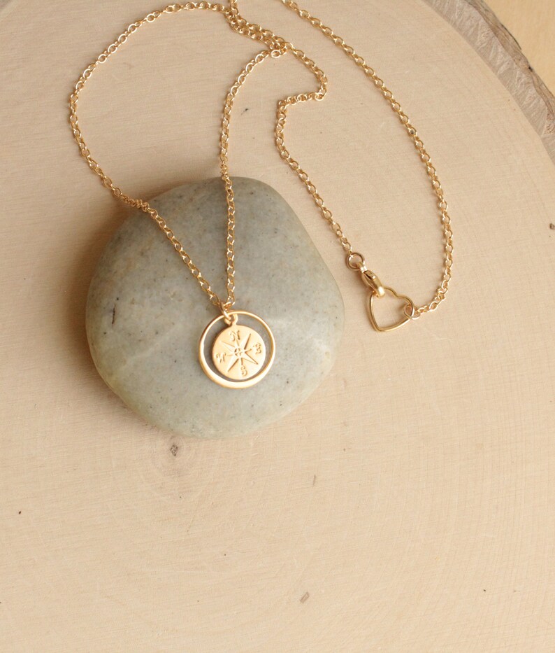 Gold Eternity Circle Compass Necklace... Graduation Sentiment | Etsy