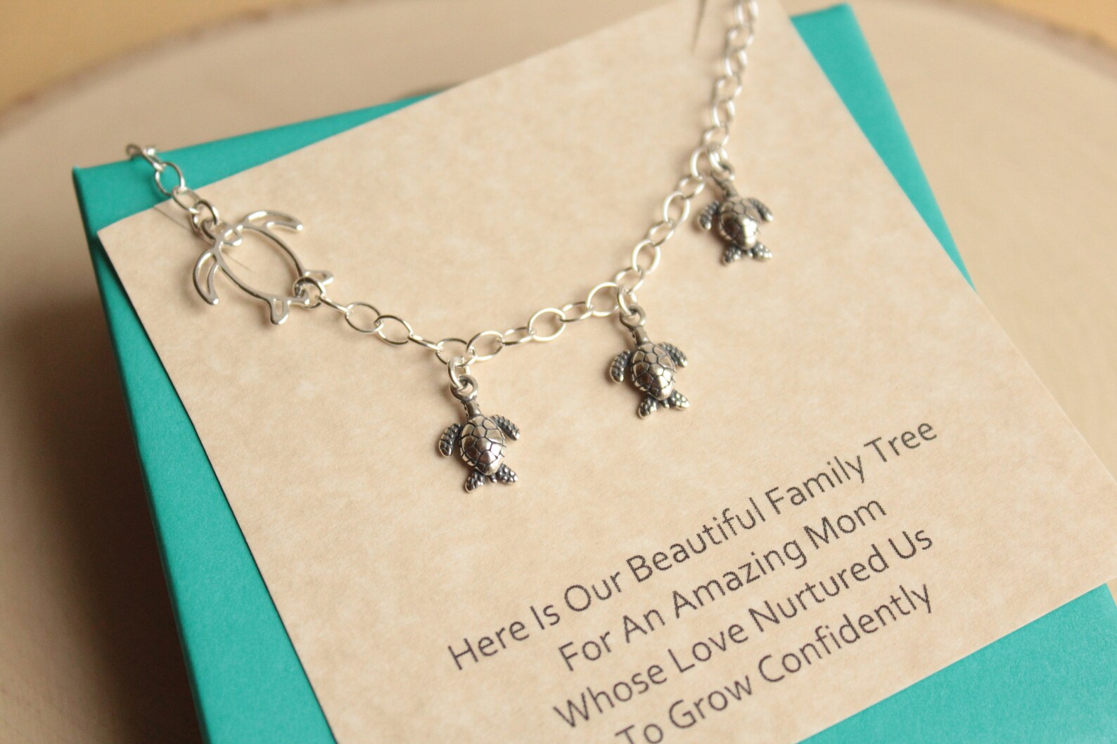 Sterling Silver Sea Turtle Family Tree Bracelet - Customize How Many ...