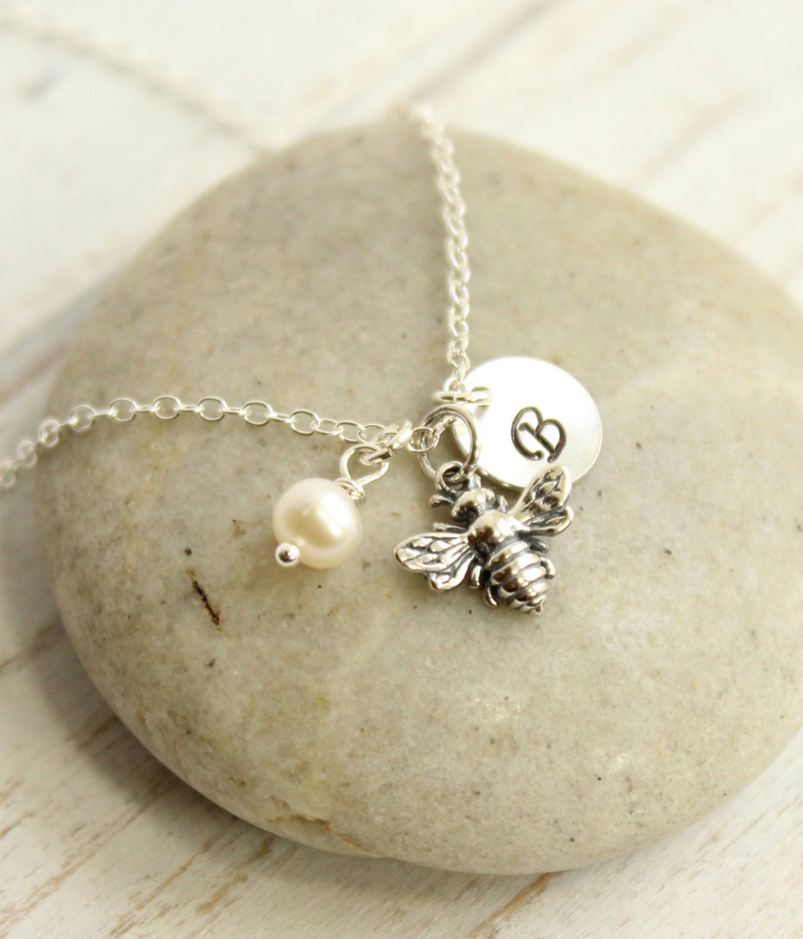 Sterling Silver Bee Necklace With Inspirational Sentiment - Etsy
