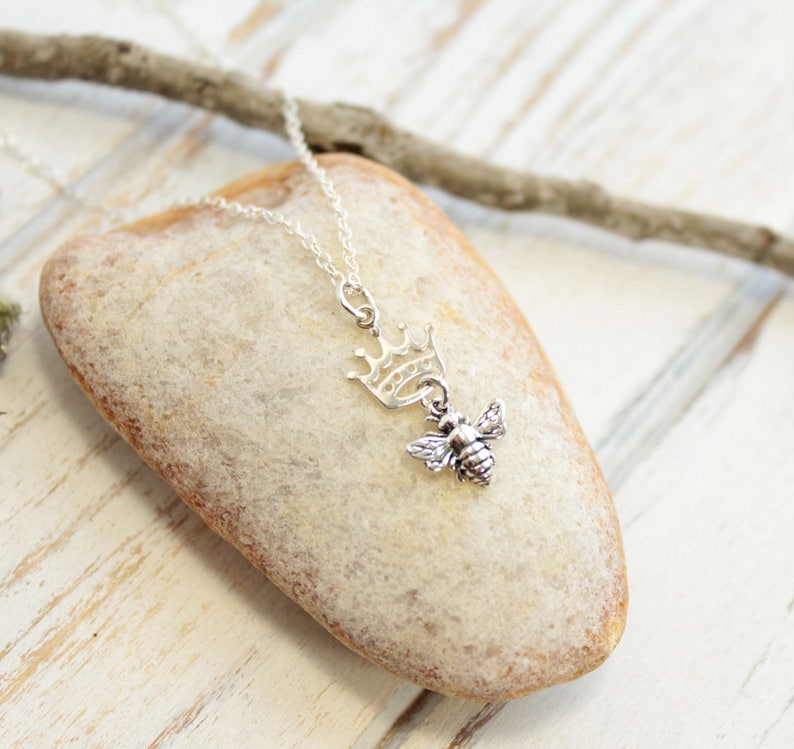 Sterling Silver Queen Bee Necklace - Etsy