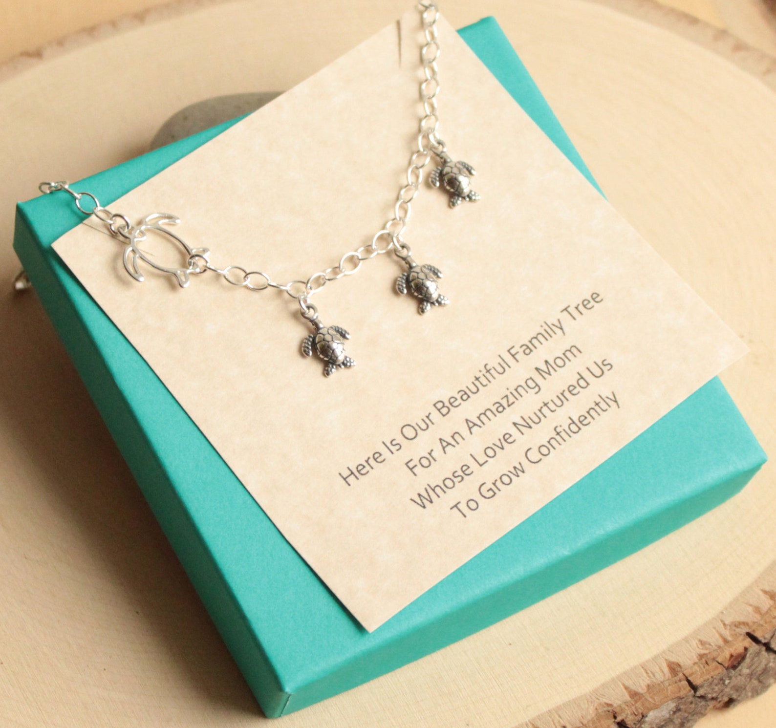 Sterling Silver Sea Turtle Family Tree Bracelet - Customize How Many ...