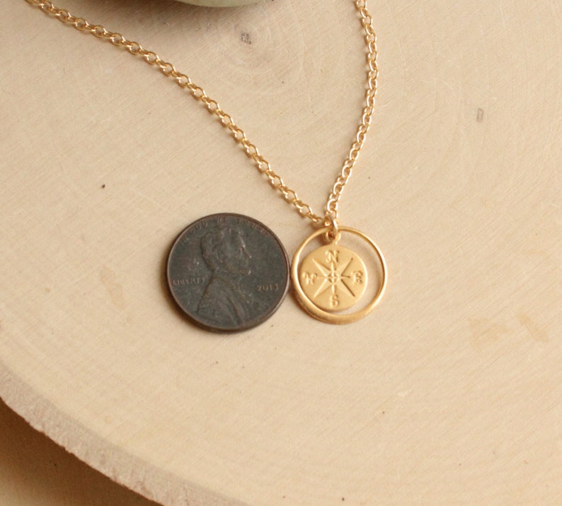 Gold Eternity Circle Compass Necklace... Graduation Sentiment | Etsy