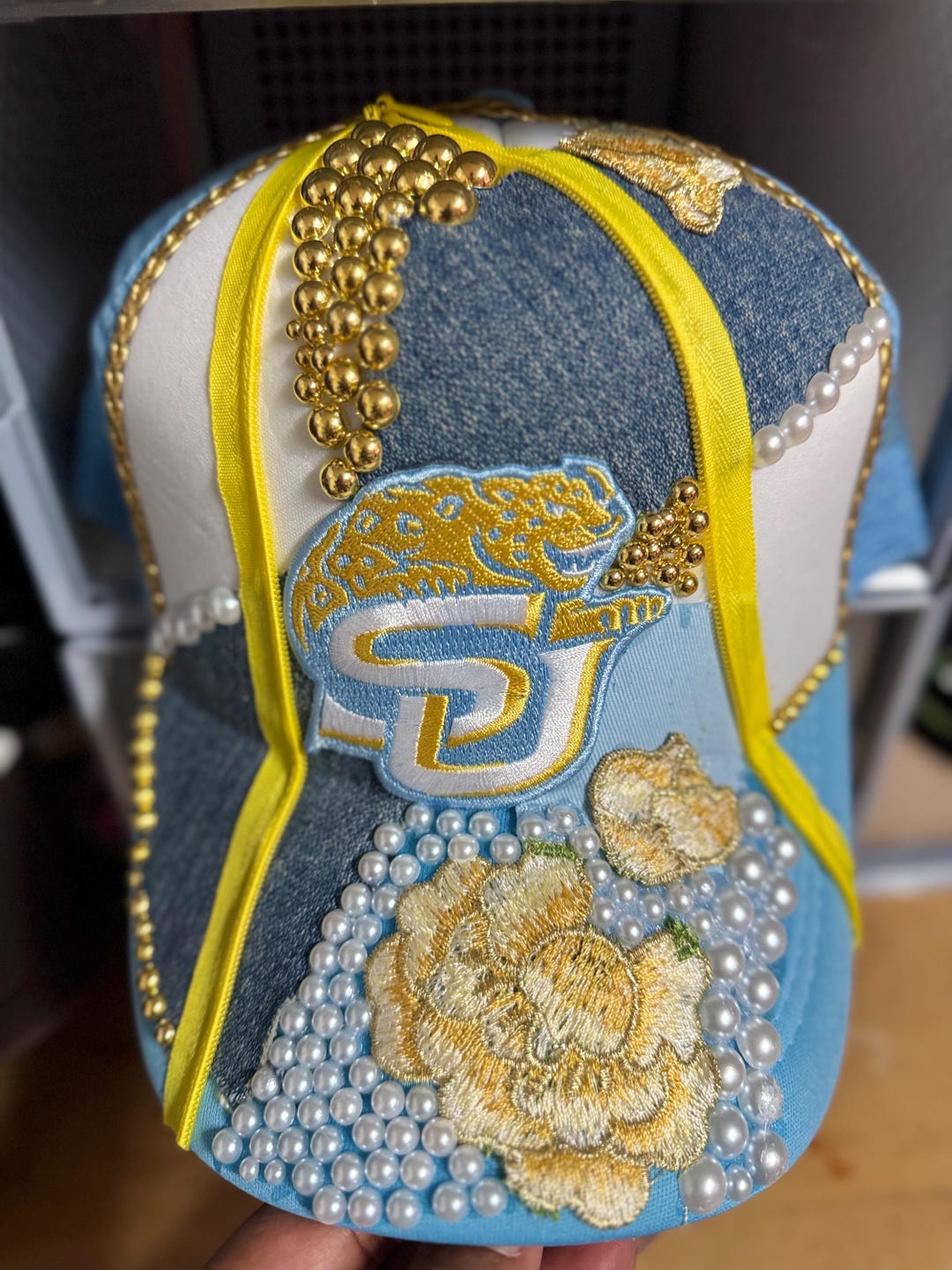 Southern University Jaguars Bling Hat, Rhinestone Pearl Cap - Etsy