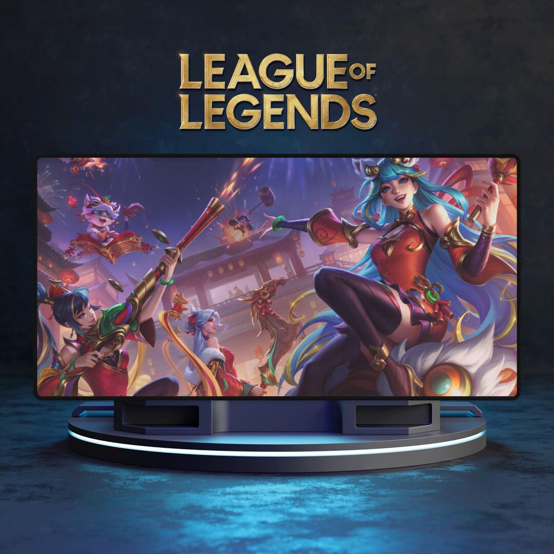 Seraphine, Caitlyn, Ashe, Yuumi, Poppy, Ziggs League of Legends Desk ...