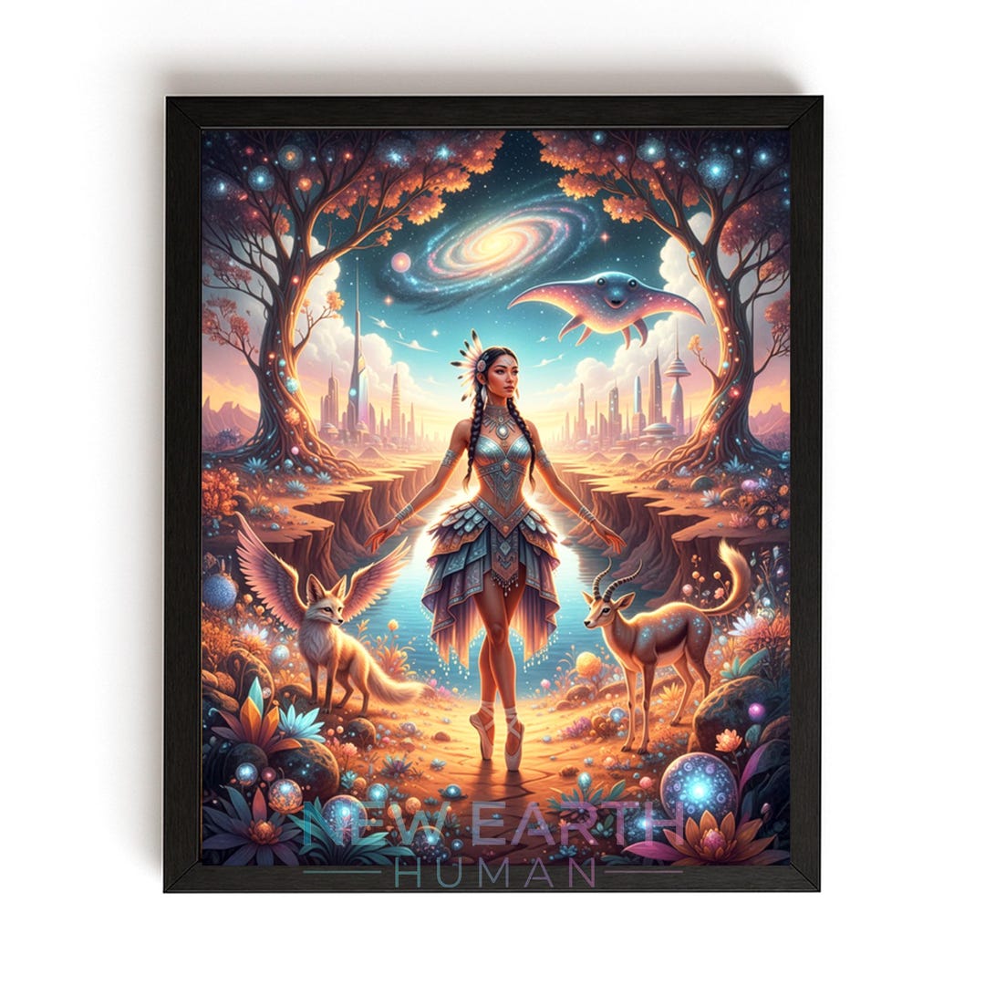 Celestial Nature Goddess Art - Printable Fantasy Cosmic Female ...