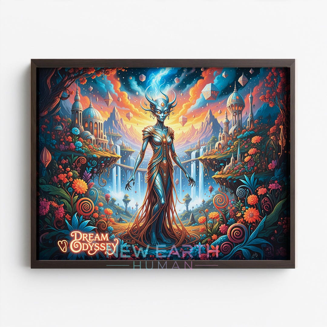 Dark Fantasy Antlered Goddess Print - Spooky Halloween Wall Art ...