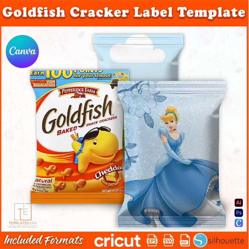 Goldfish Cracker Wrapper Template, Snack Label, Party Favor (digital ...