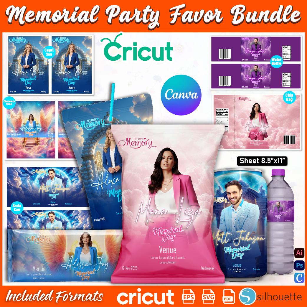 Memorial Party Favor Bundle, Memorial Design Template, Memorial ...
