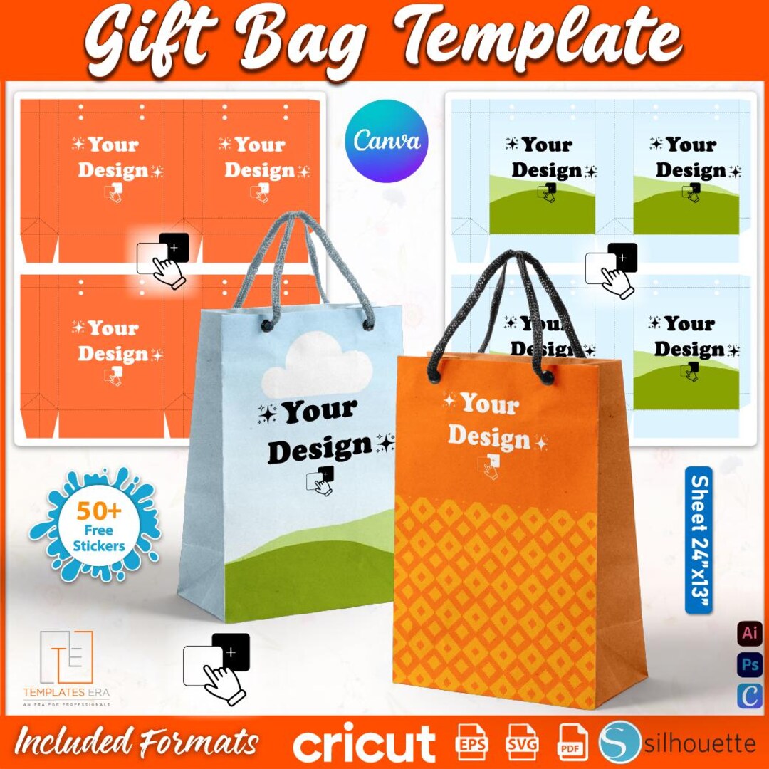 Gift Bag Template SVG, Shopping Bag, Party Favor (digital Download) - Etsy