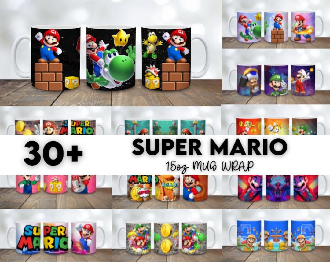 Super Mario Sublimation Mug Pack , Ideal for Personalized Mugs Digital ...