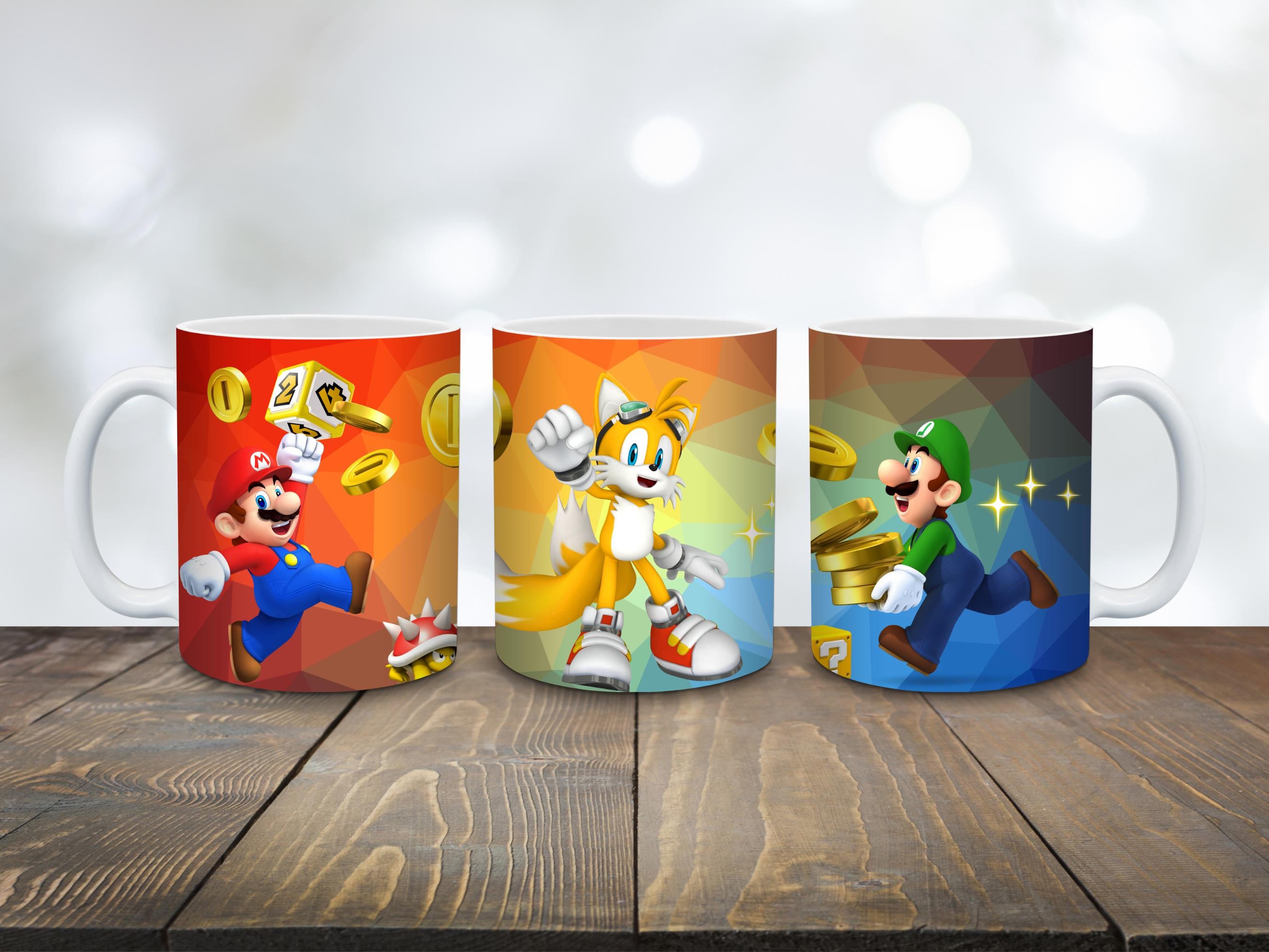 Super Mario Sublimation Mug Pack , Ideal for Personalized Mugs Digital ...