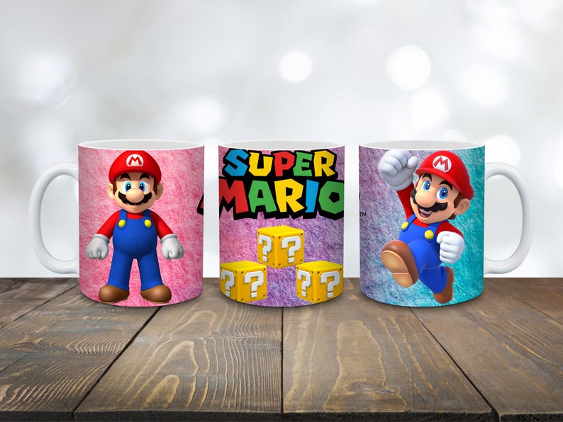 Super Mario Sublimation Mug Pack , Ideal for Personalized Mugs Digital ...