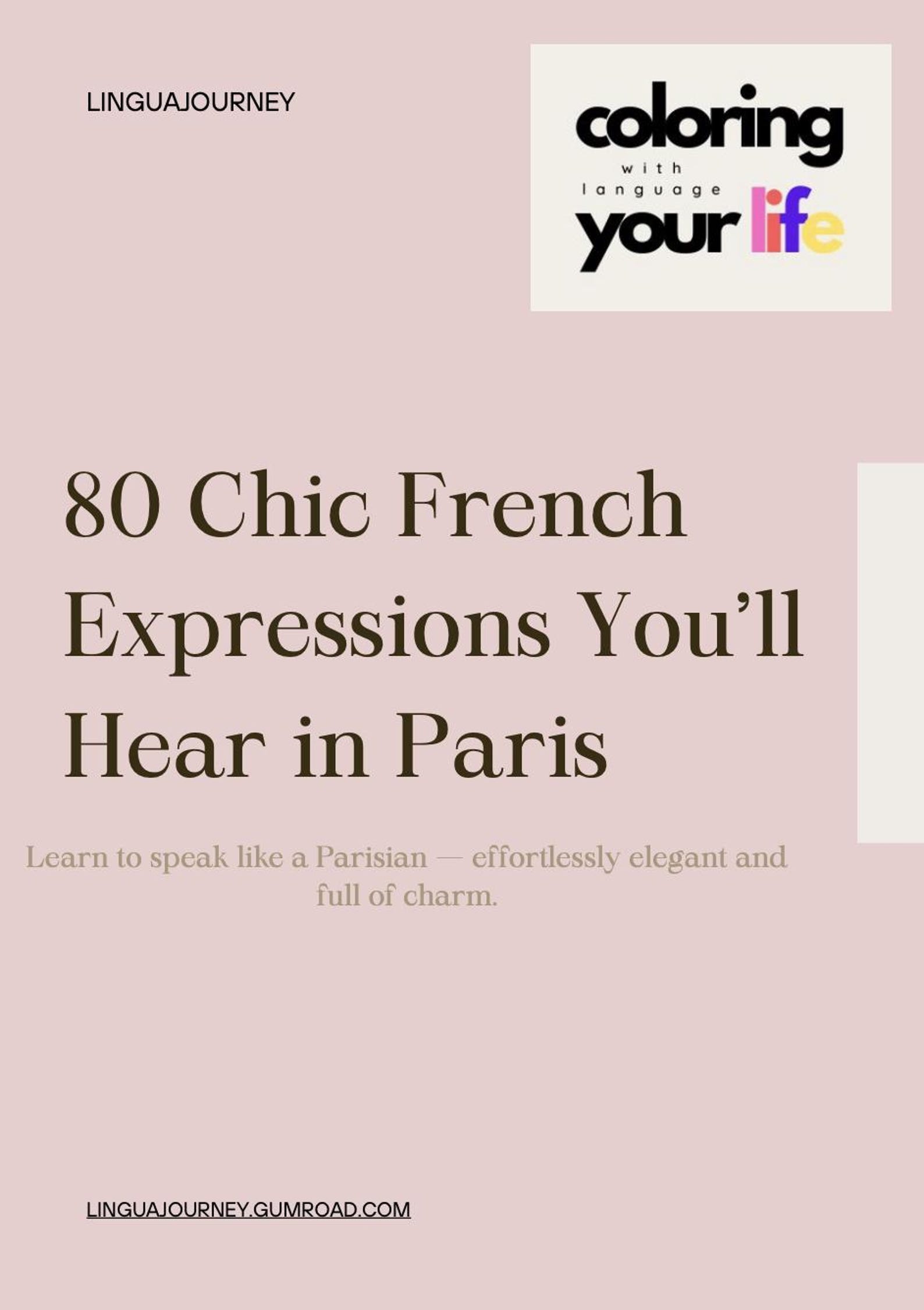 80 Chic French Expressions You’ll Hear in Paris - E-guide - Etsy