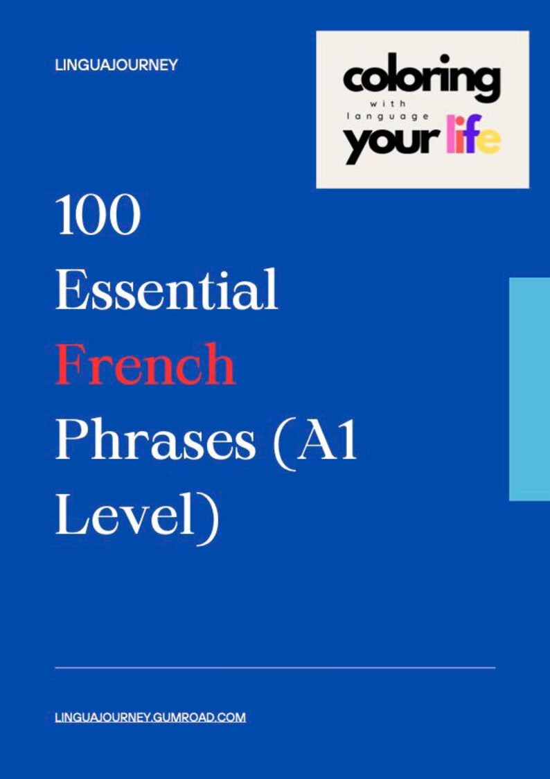 100 Essential French Phrases (A1 Level) - Etsy