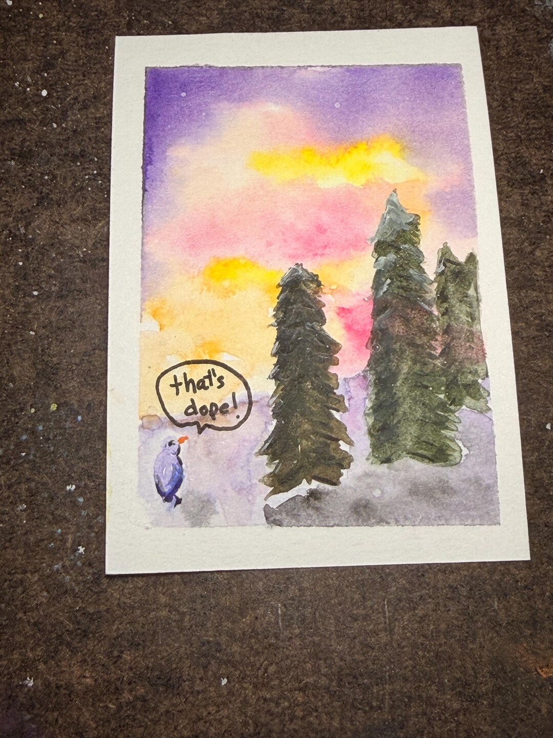 Bird Sunset Appreciation Miniature ACEO/ATC/OOAK Painting - Etsy