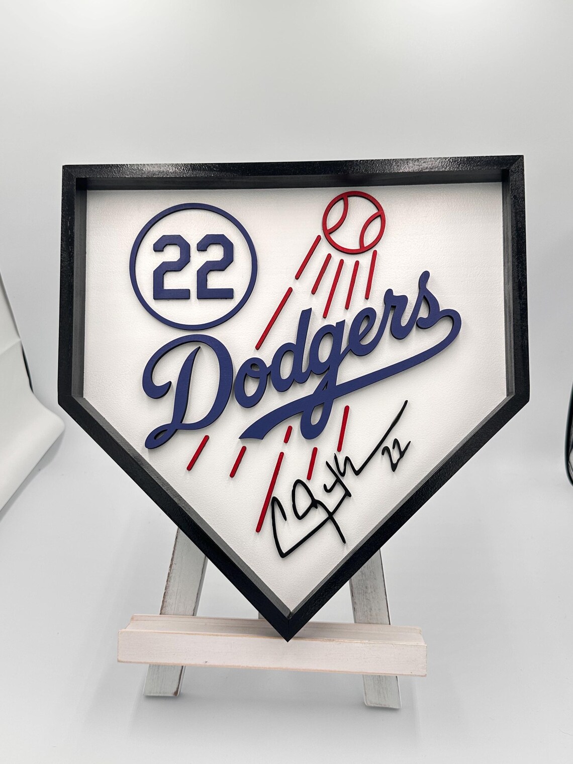 Kershaw Dodgers 3D Baseball Art, Hand-painted Limited Edition - Etsy