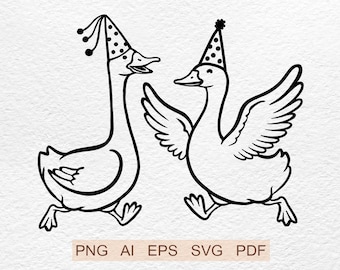 Party Goose SVG, Party Goose DXF, Party Goose PNG, Party Goose Cut File ...