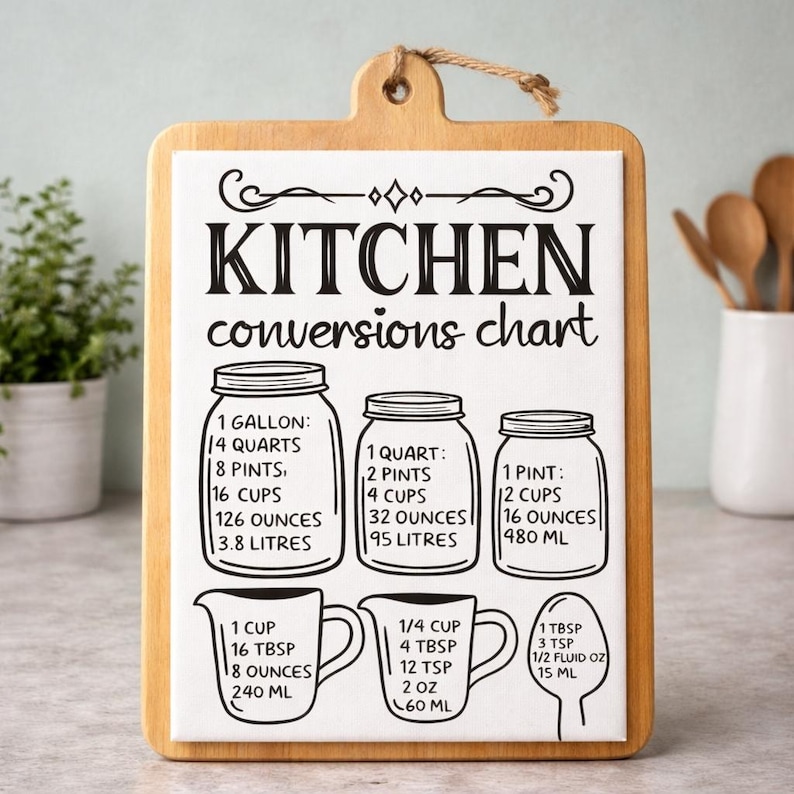 Kitchen Conversion Chart SVG Bundle | Laser Cut Files, Glowforge Ready ...