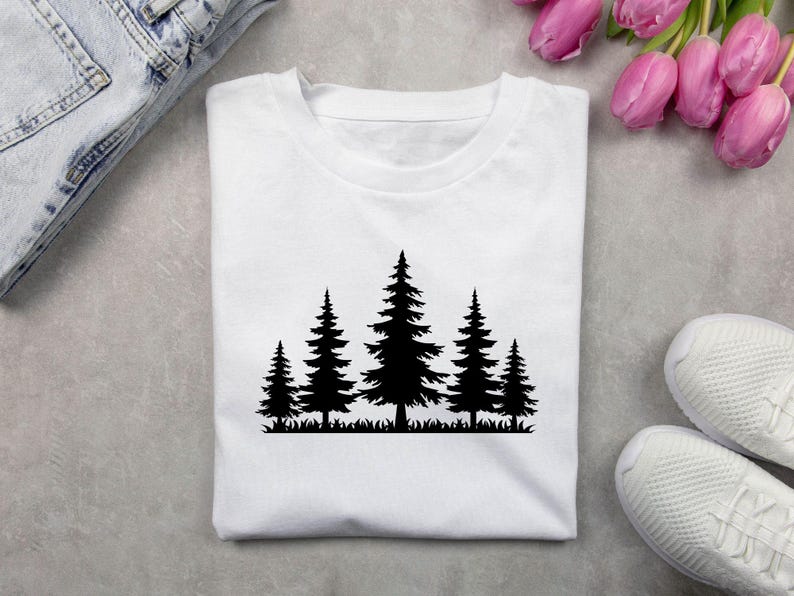 Evergreen Tree SVG Bundle, Pine, Fir, Forest Stencil (commercial Use ...