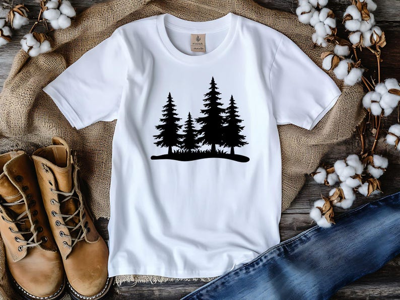 Evergreen Tree SVG Bundle, Pine, Fir, Forest Stencil (commercial Use ...
