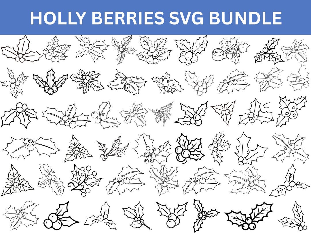 Holly SVG Bundle,christmas Plants,cricut, Silhouette (digital Download ...