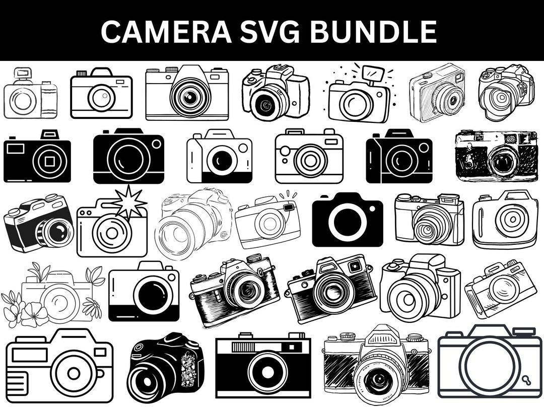 Camera SVG Bundle,cut Files for Cricut,photography,videocamera,instand ...