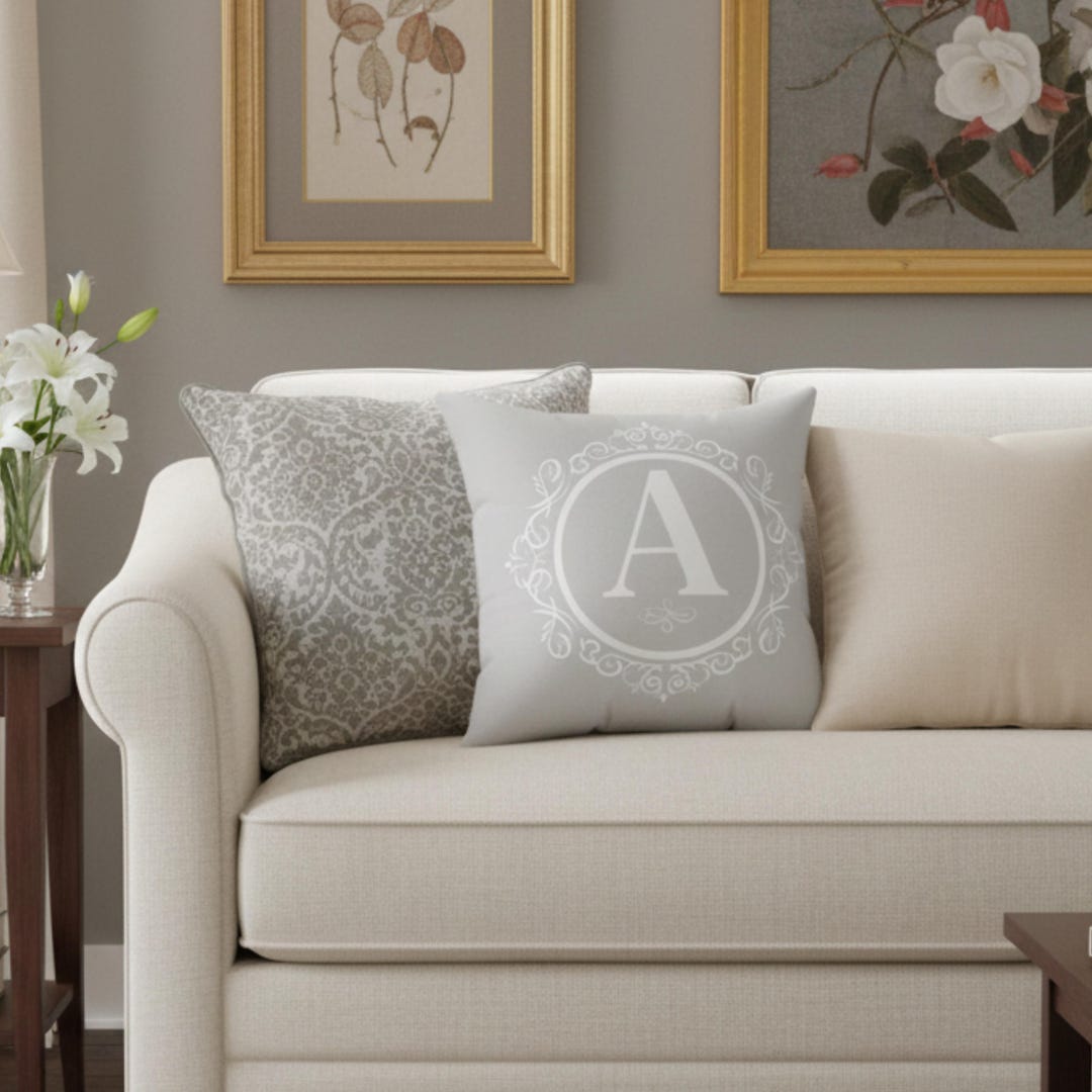 Custom Monogram Pillow, Family Monogram Throw Pillow, Last Name Throw ...