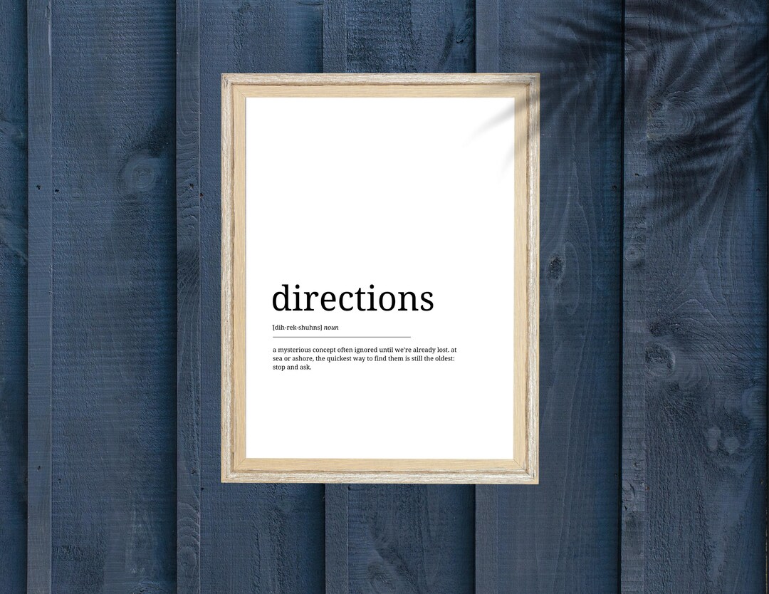 Funny Directions Definition Print: Nautical Coastal Decor (digital ...