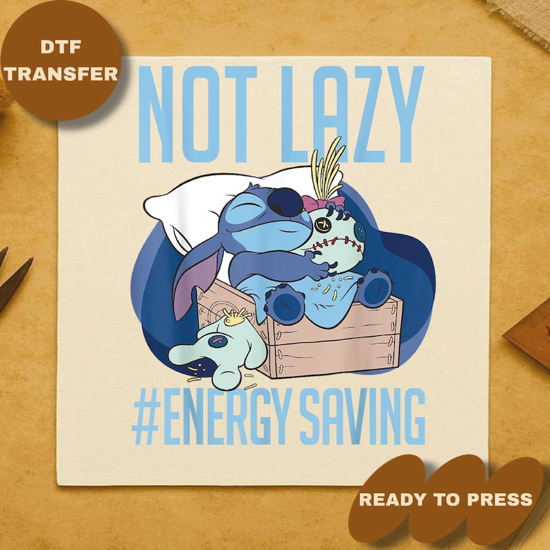 Lazy Stitch DTF Transfer, Ready to Press, Disney Heat Press - Etsy