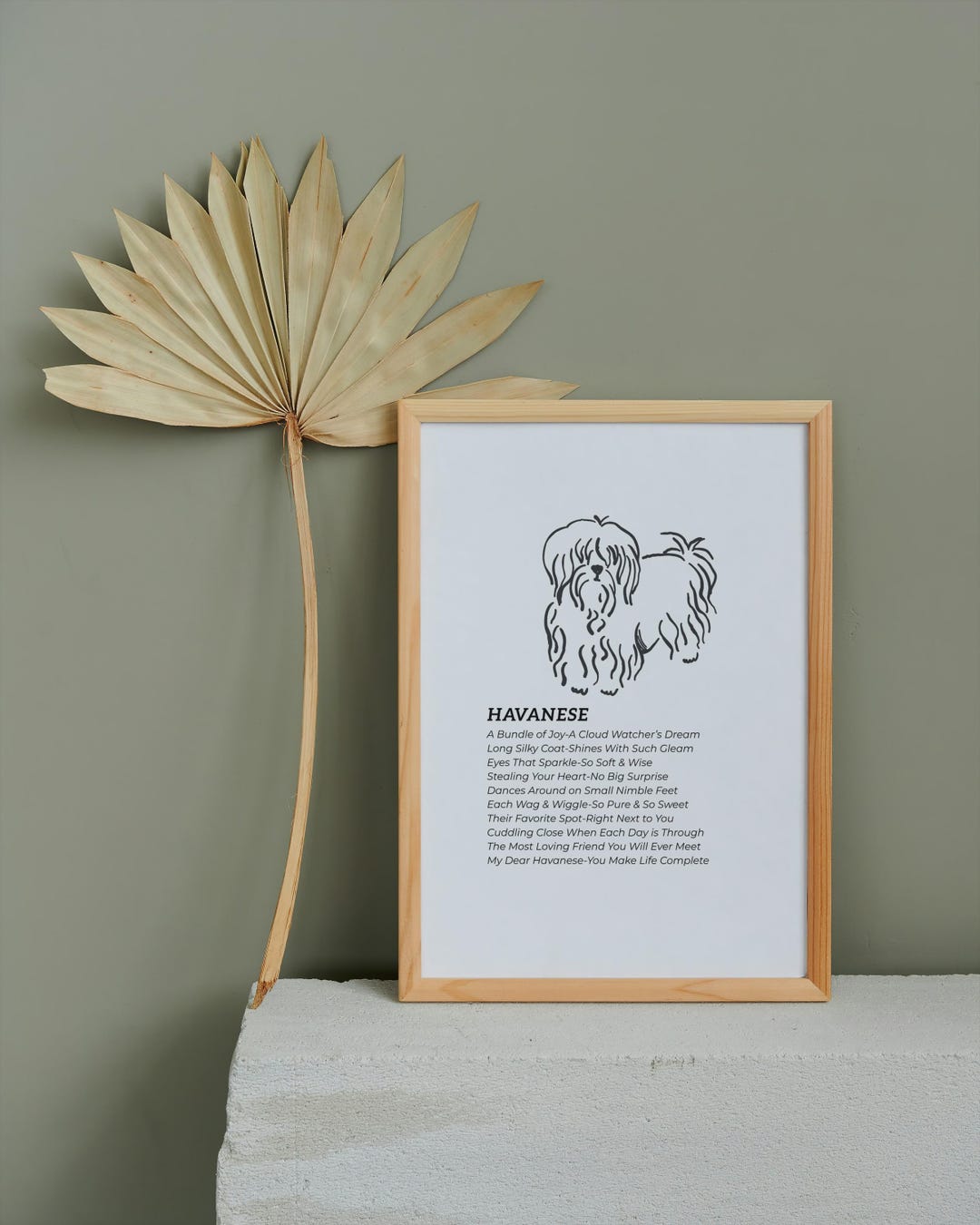 Havanese Silhouette Art Print With Poem (digital Download) - Etsy