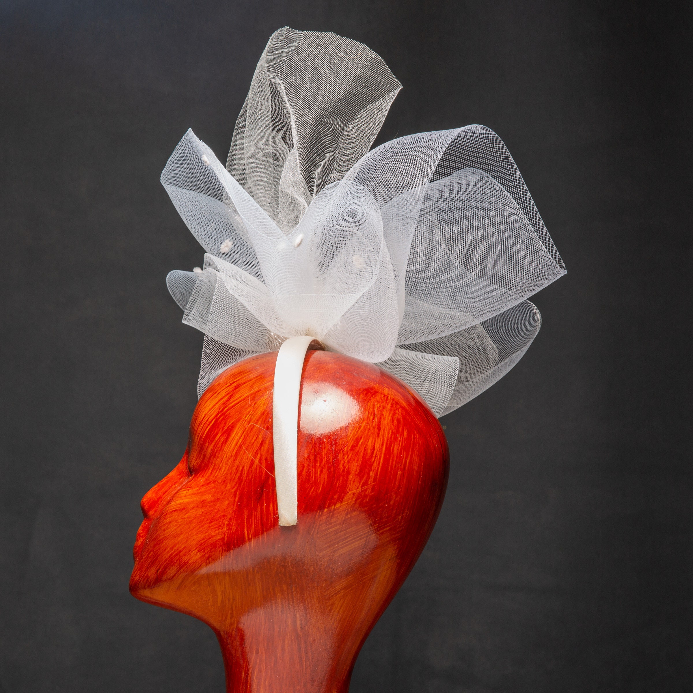 The Courtney Hat, Bridal, Fascinator, Ivory, Headband, Crinoline ...