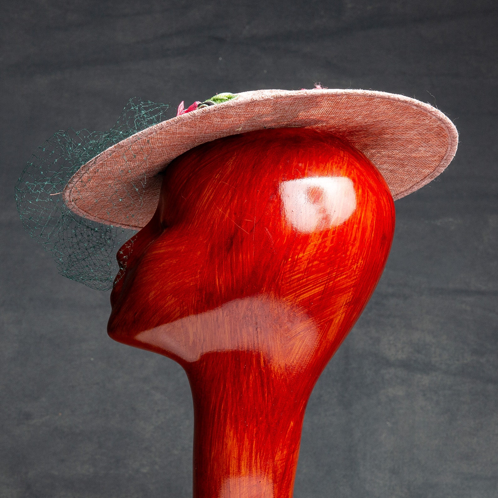 The Polly Hat, Pink Lace Hat, Summer Hat, Pink Hat, Appliqued Hat, Veil ...