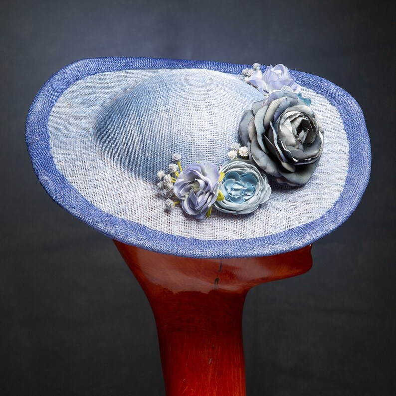 The Linna Hat. Tilt Hat, Small Tilt Hat, Blue Hat, Blue Flowers, Hat ...