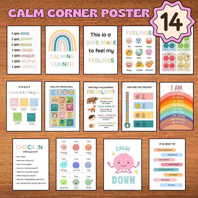 Calm Down Posters 14 Mindfulness Signs - Calm Down Corner - Classroom ...