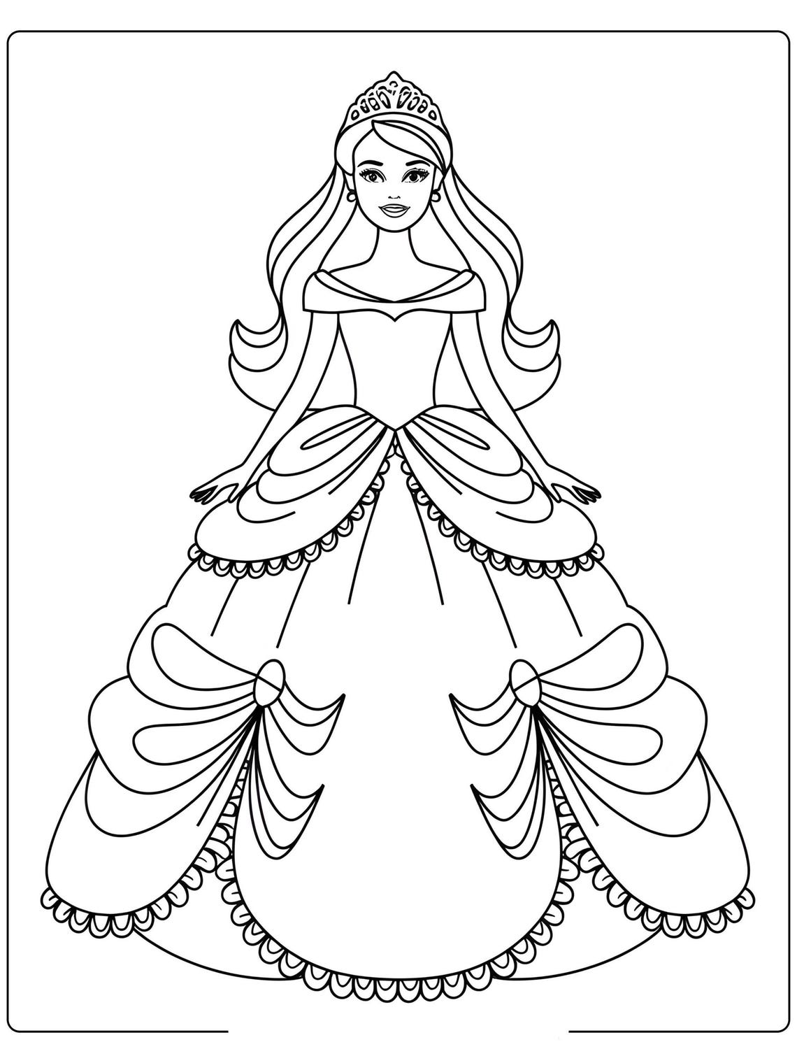 Barbie Single Colouring Page for Kids - Printable PDF - Instant ...