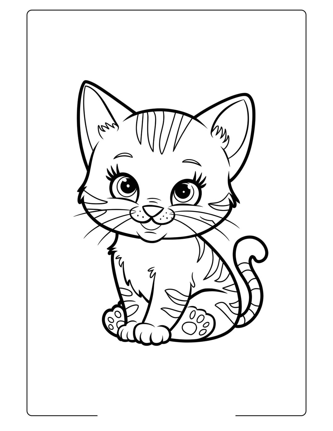 Baby Cat 1 Colouring Page - Printable PDF - Instant Download for Kids ...