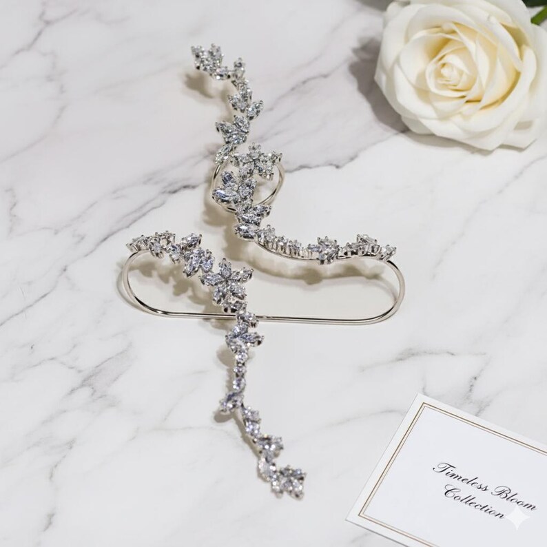 Rhinestone Leaf Hand Chain Bracelet | Bridal Finger Ring Jewelry - Etsy