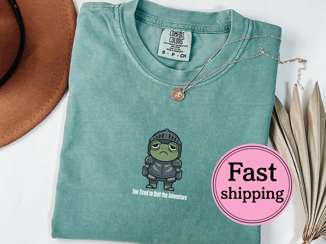 Sad Knight Frog T-shirt - Tired Brave Still Standing - Medieval Warrior ...