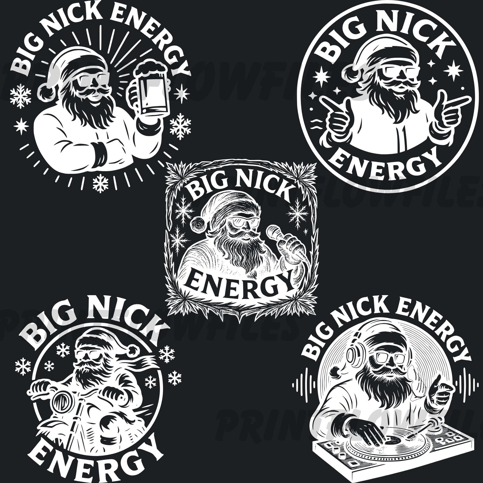 Big Nick Energy Bundle SVG PNG, Funny Santa Svg, Funny Santa Tshirt ...