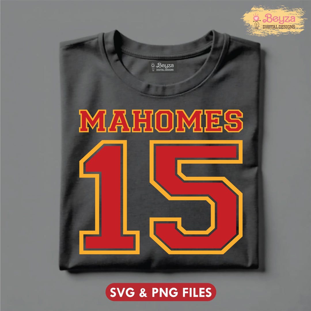 Mahomes 15 Svg Png | Jersey Letters | Superbowl Design (digital ...