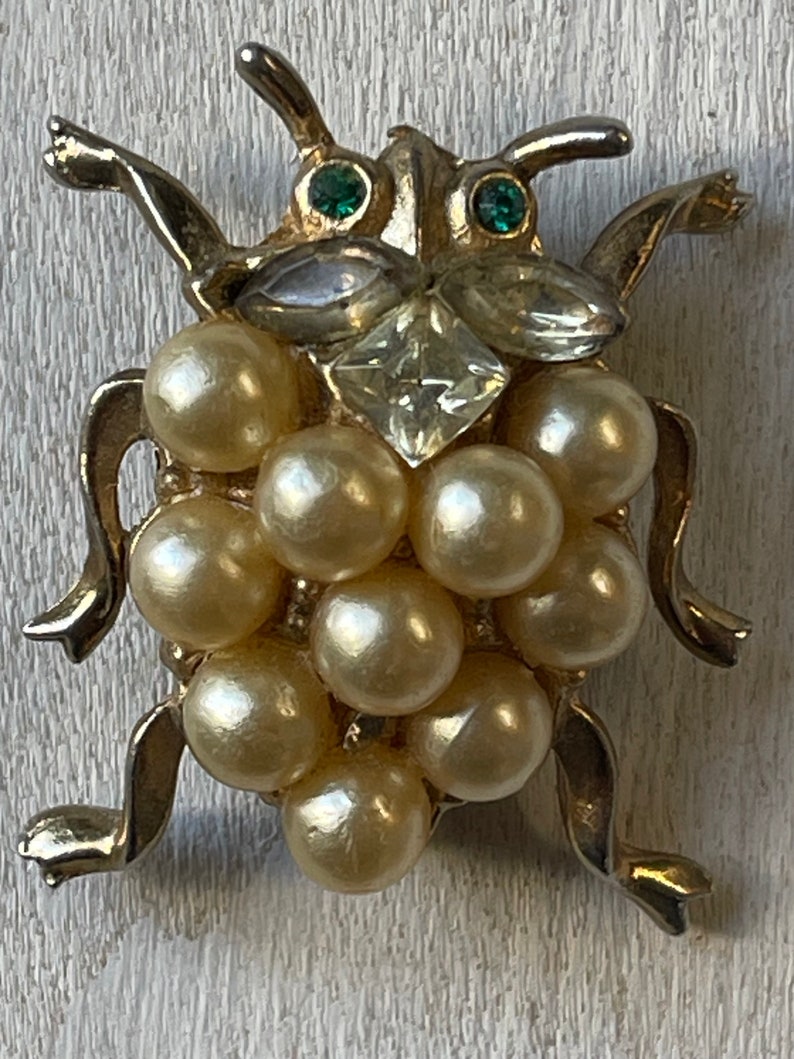 Vintage Pearl Bug Brooch - Etsy